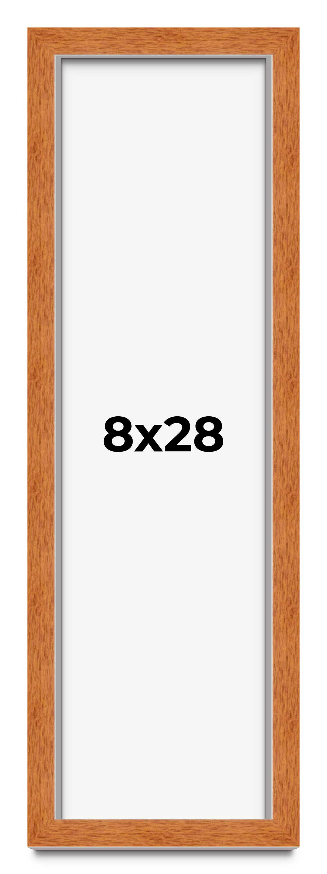 8x28 Shadow Box Frame Brown | 0.875 Inches Deep Real Wood Contemporary ...