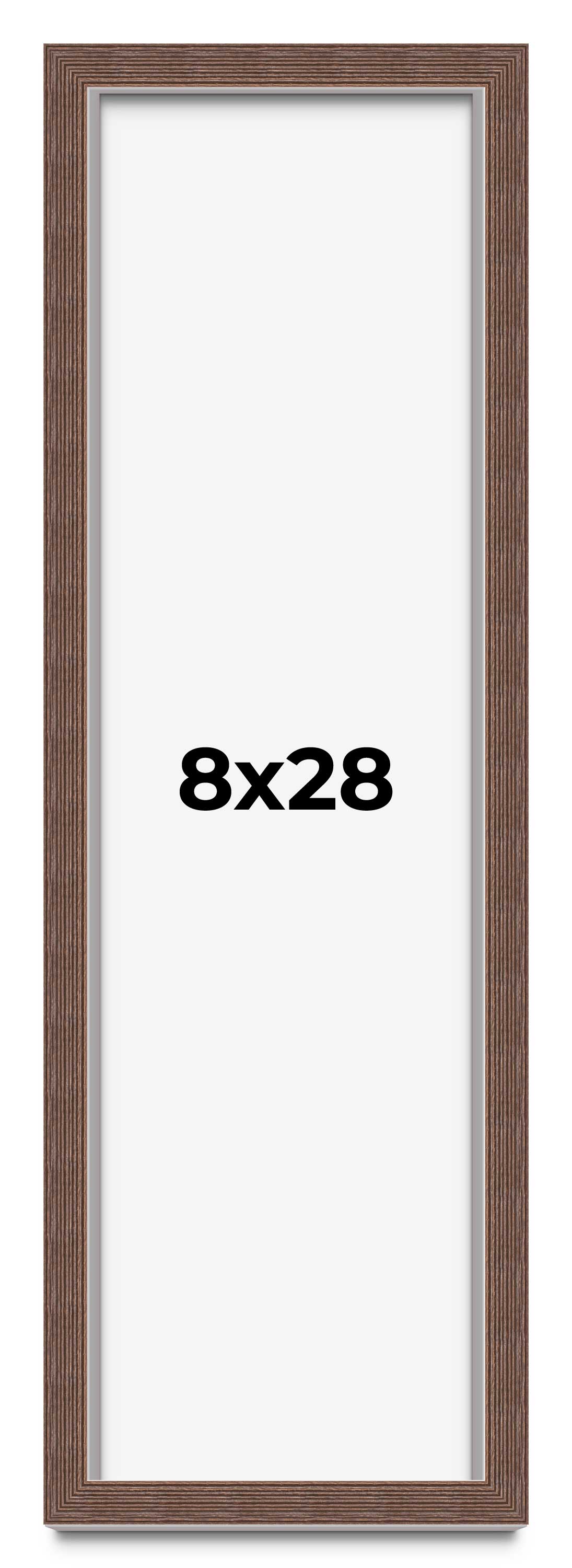 8x28 Shadow Box Frame Brown | 1.125 inches Deep Real Wood Rustic ...