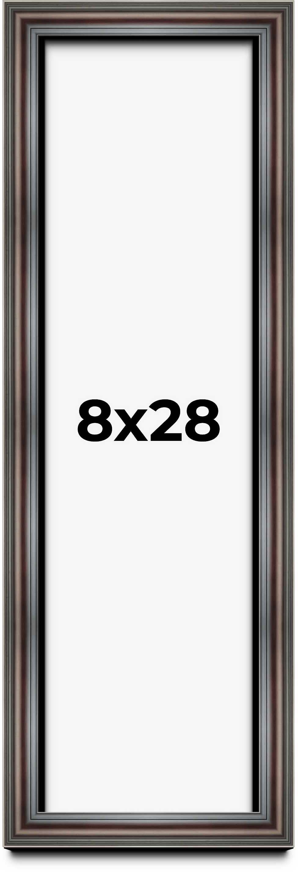 8x28 Shadow Box Frame Brown Cherry | 2.625 Inches Deep Pine Wood ...