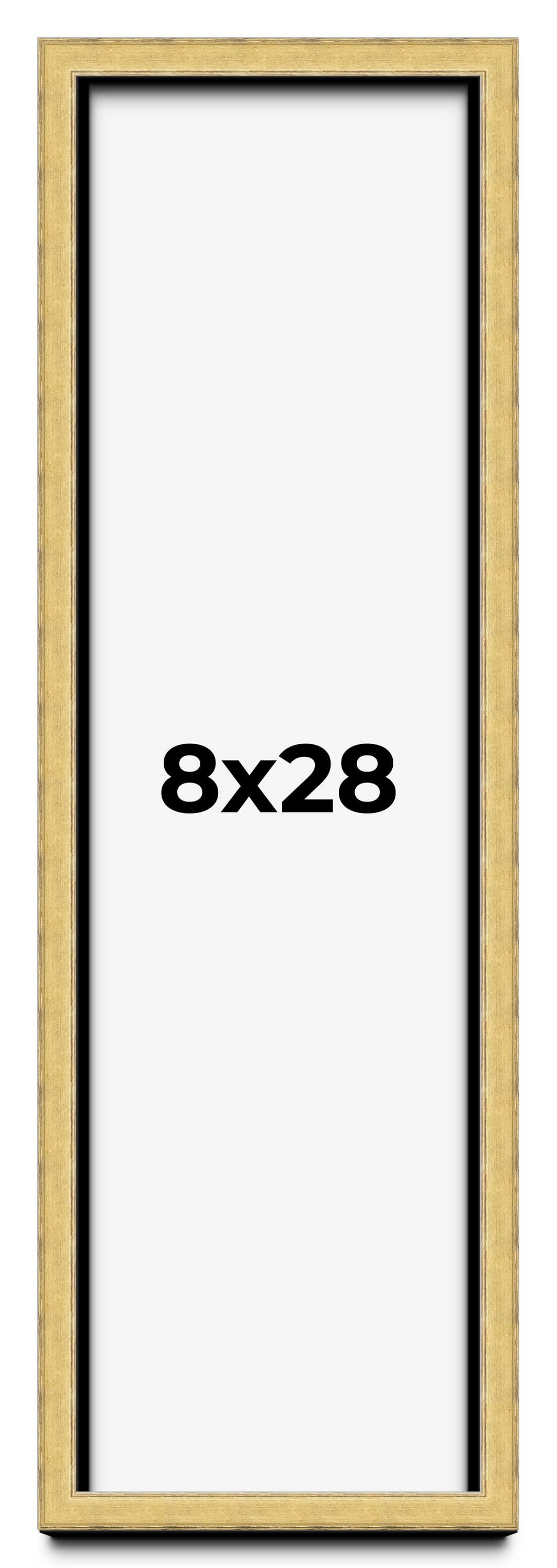 8x28 Shadow Box Frame Gold | 1.375 Inches Deep Real Wood Contemporary ...
