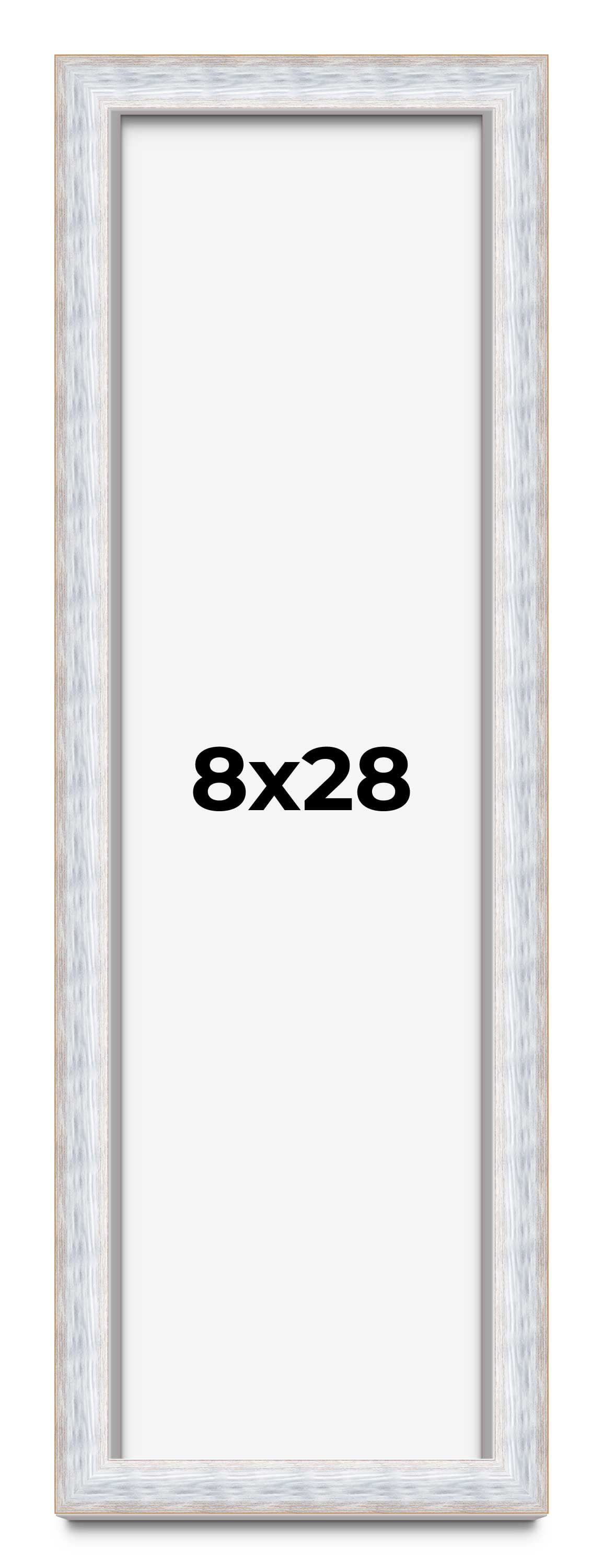 8x28 Shadow Box Frame Silver | 1.625 Inches Deep Real Wood Contemporary ...