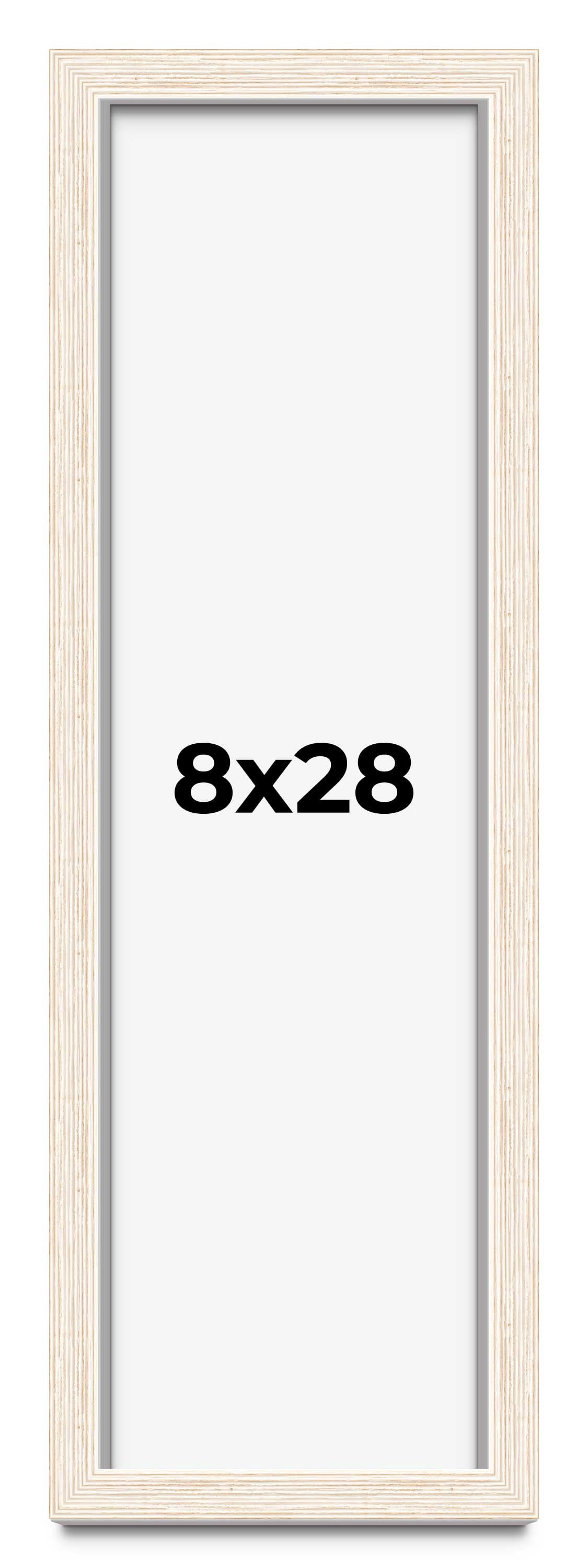 8x28 Shadow Box Frame White | 1.125 Inches Deep Real Wood Rustic ...