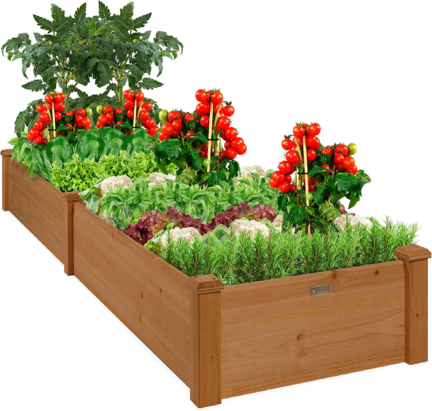 8x2ft Outdoor Wooden Raised Garden Bed Planter for Vegetables, Grass ...