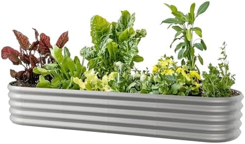 8x2ft Oval Galvanized Raised Garden Bed Kits 16" Tall Outdoor Large ...