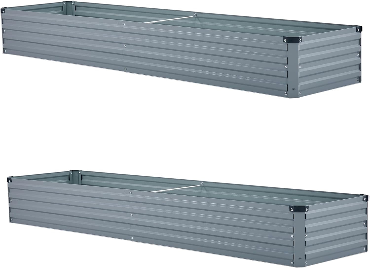 8x2x1ft(2 Pack) Galvanized Raised Garden Bed,Outdoor Planter Box Metal ...