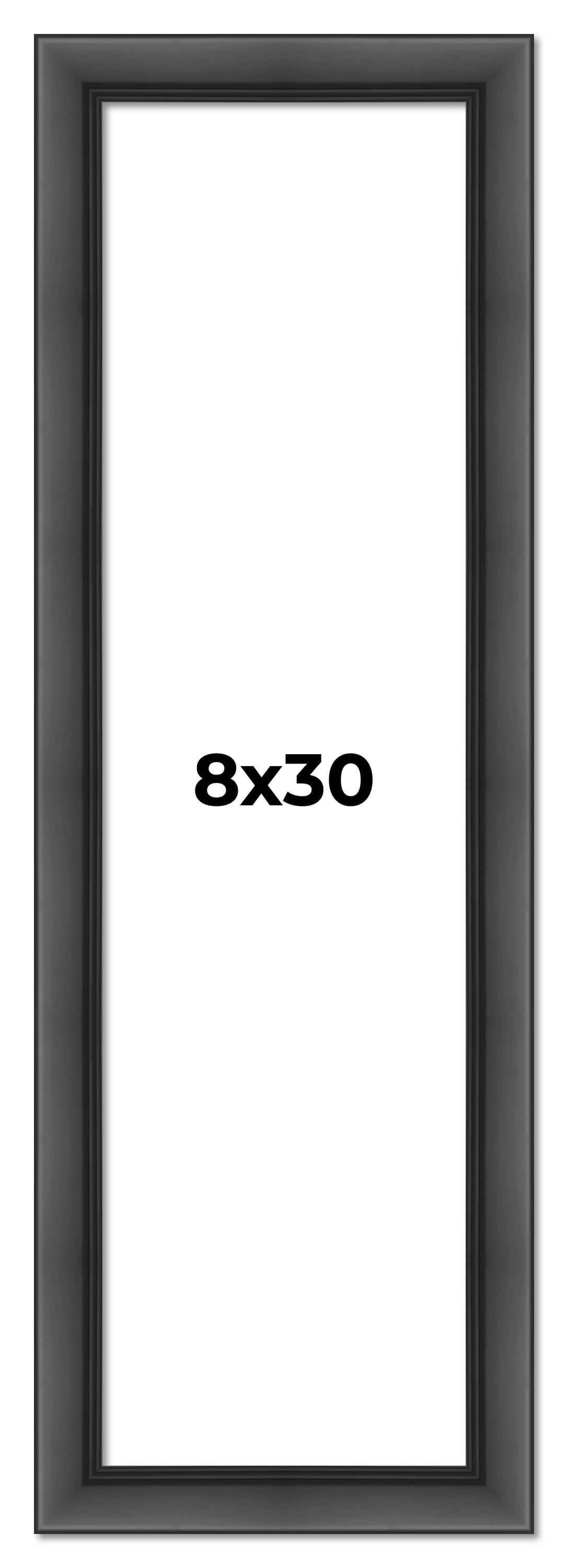 8x30 Frame Black Solid Wood Picture Frame - Complete Modern Photo Frame ...