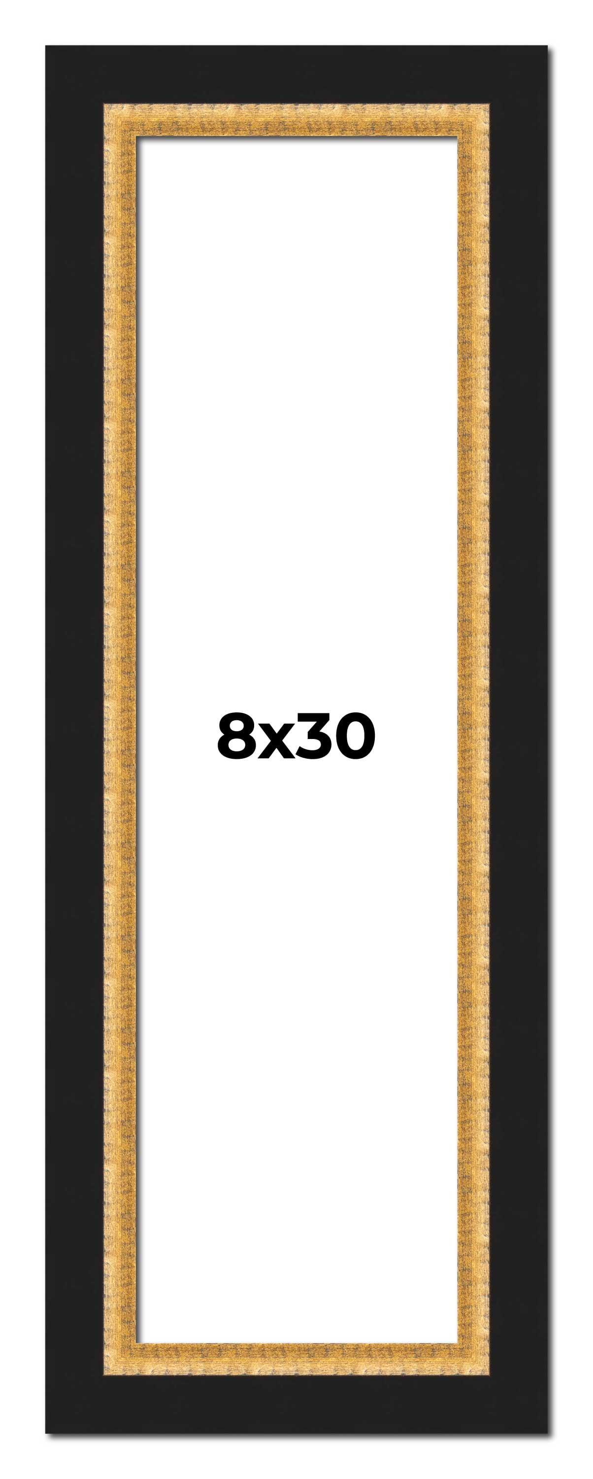 8x30 Frame Gold Real Wood Picture Frame Width 2.25 Inches | Interior ...