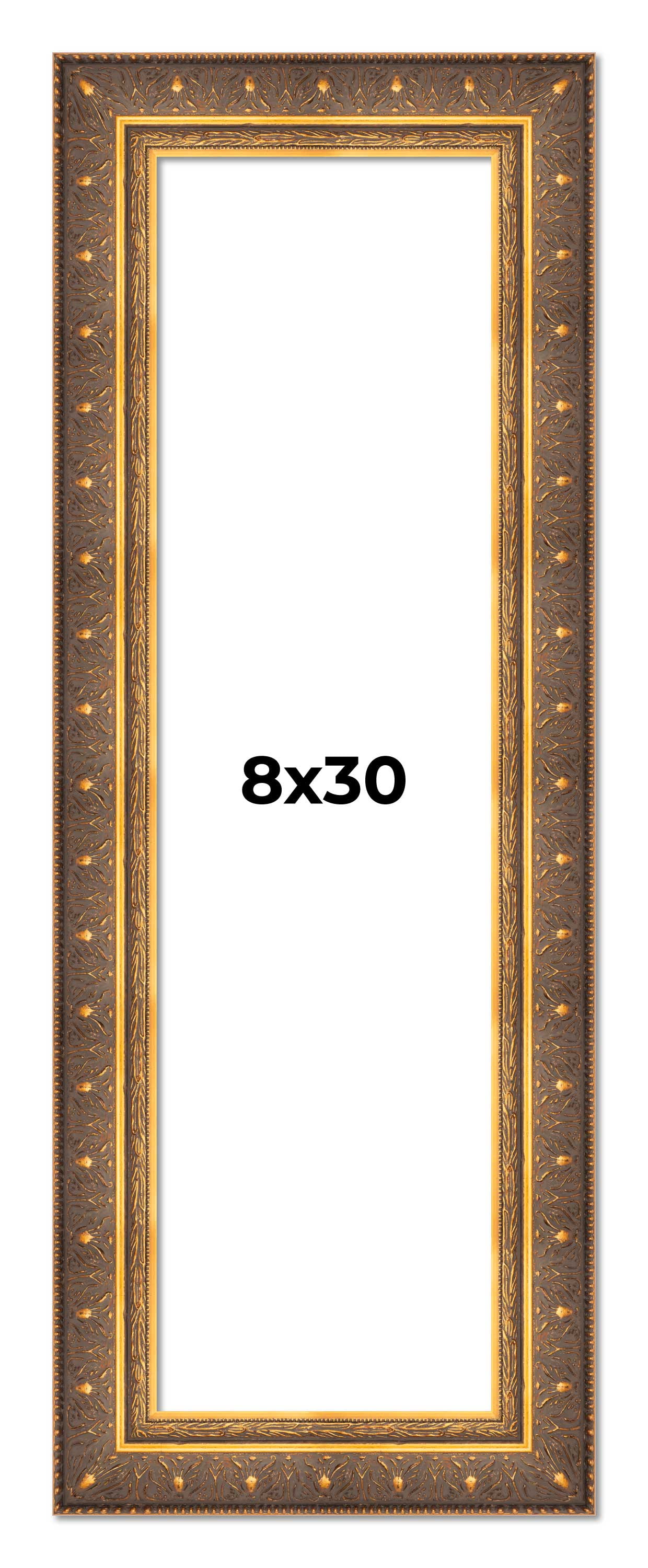 8x30 Frame Vintage Gold Solid Wood Picture Frame | 2.5 Inch Moulding ...