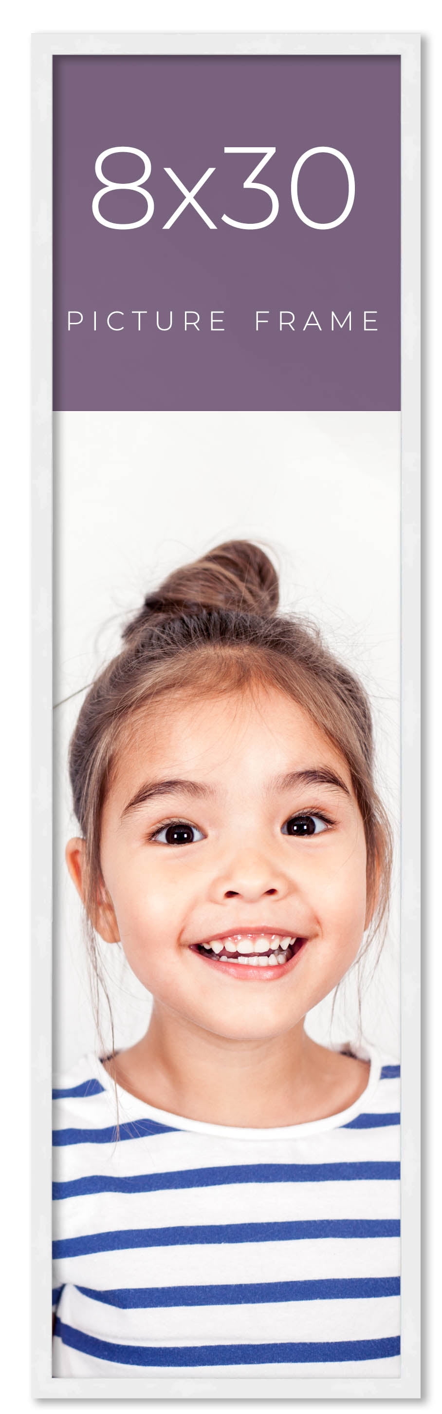 8x30 Frame White Real Wood Picture Frame Width 0.75 inches | Interior ...