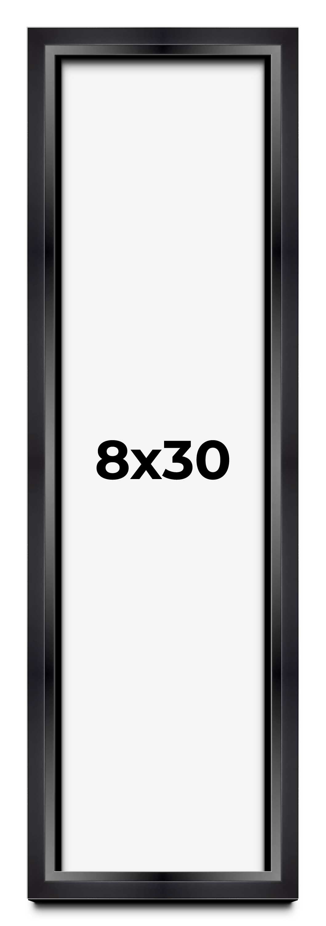 8x30 Shadow Box Frame Black | 1.25 inches Deep Real Wood Contemporary ...