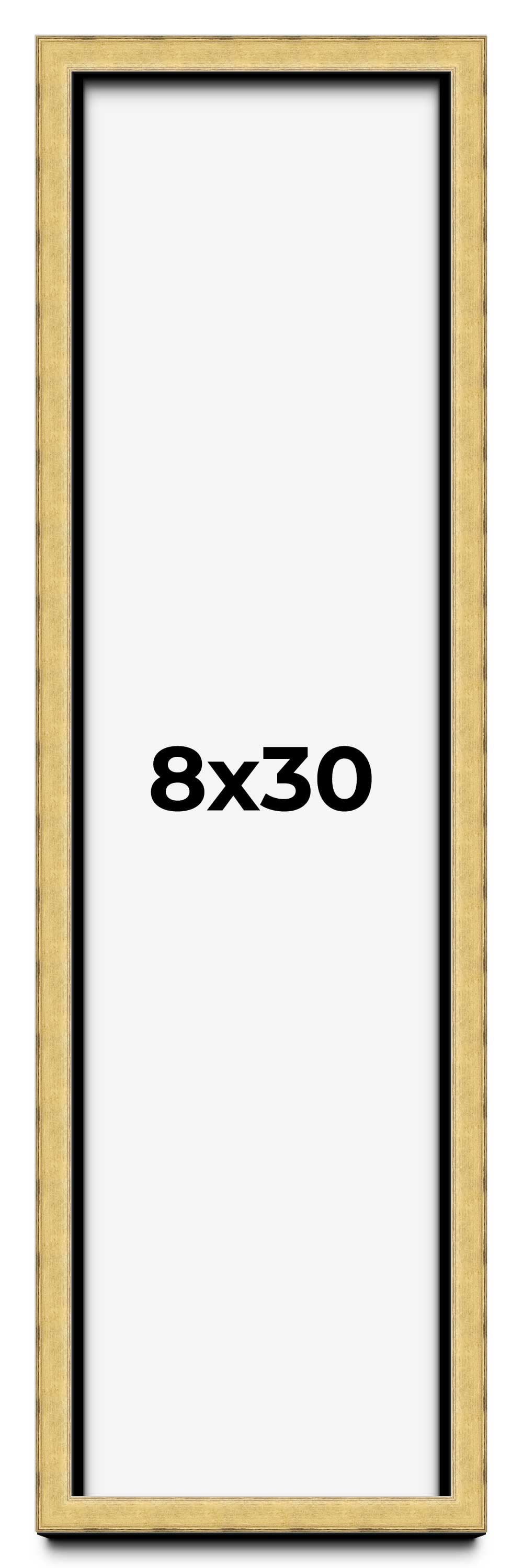 8x30 Shadow Box Frame Gold | 1.375 Inches Deep Real Wood Contemporary ...