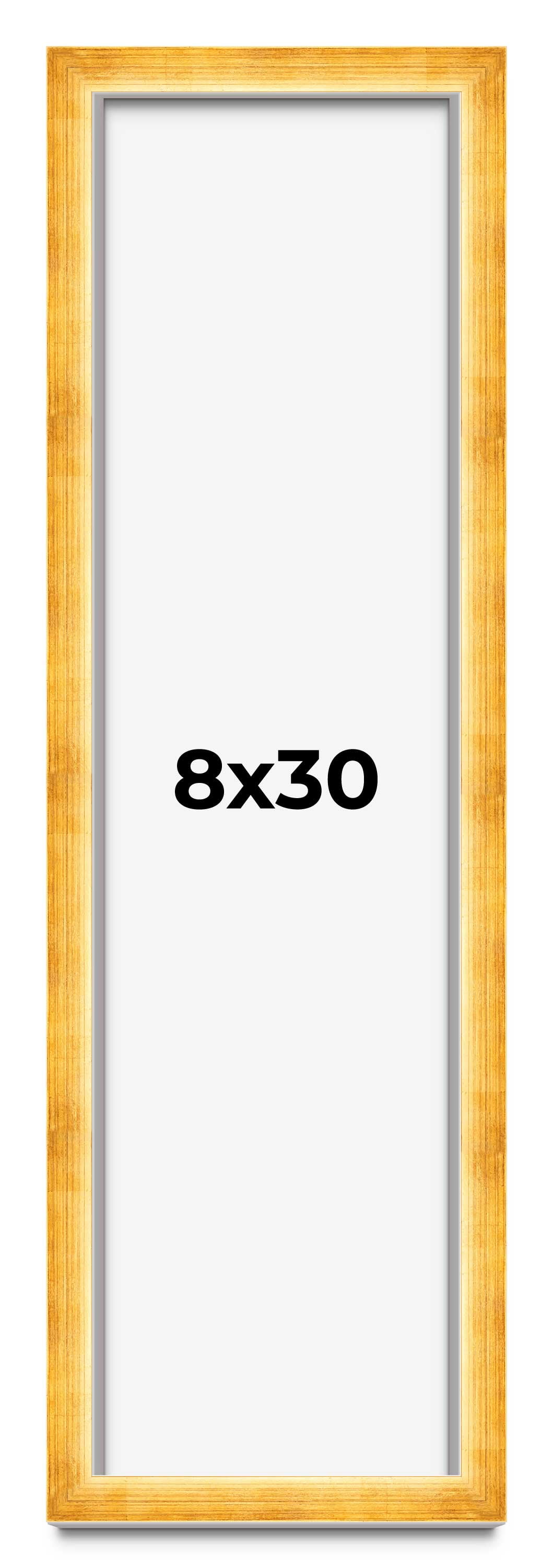8x30 Shadow Box Frame Gold | 1.625 Inches Deep Real Wood Traditional ...