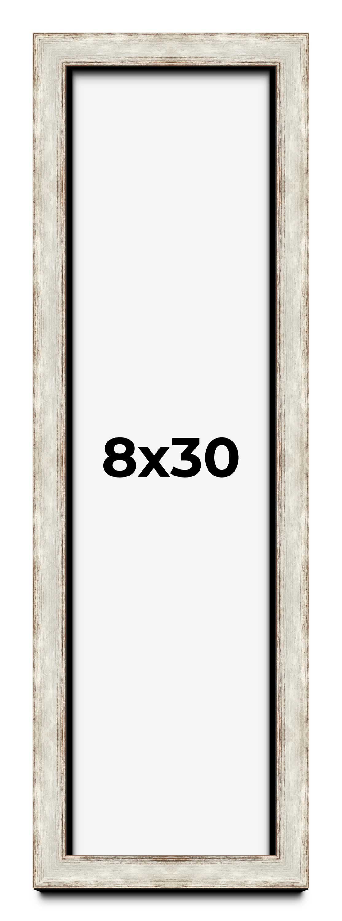 8x30 Shadow Box Frame Silver | 1.625 Inches Deep Real Wood Contemporary ...
