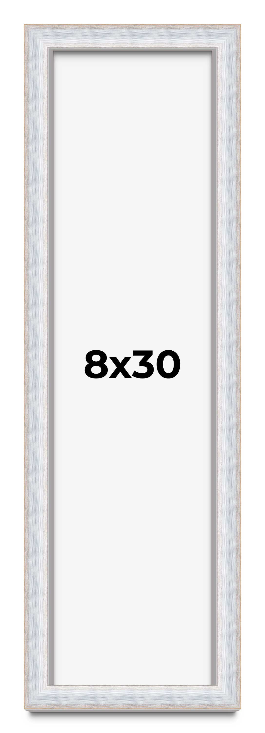 8x30 Shadow Box Frame Silver | 1.625 Inches Deep Real Wood Contemporary ...