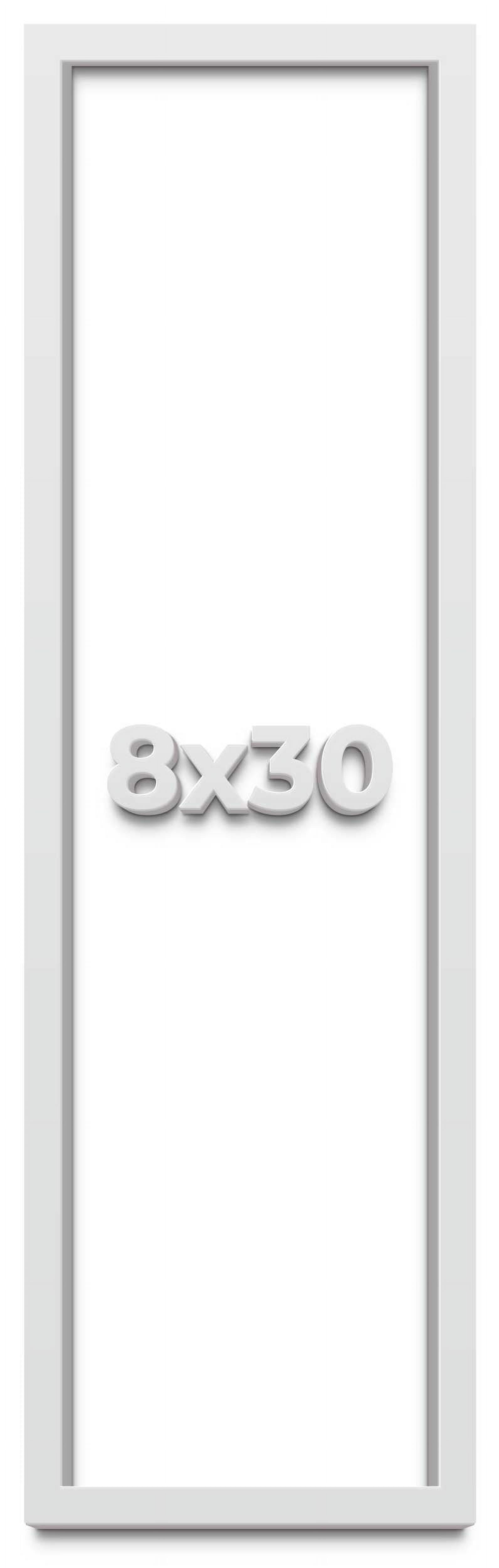 8x30 Shadow Box Frame White | 1 Inches Deep Real Wood Contemporary ...