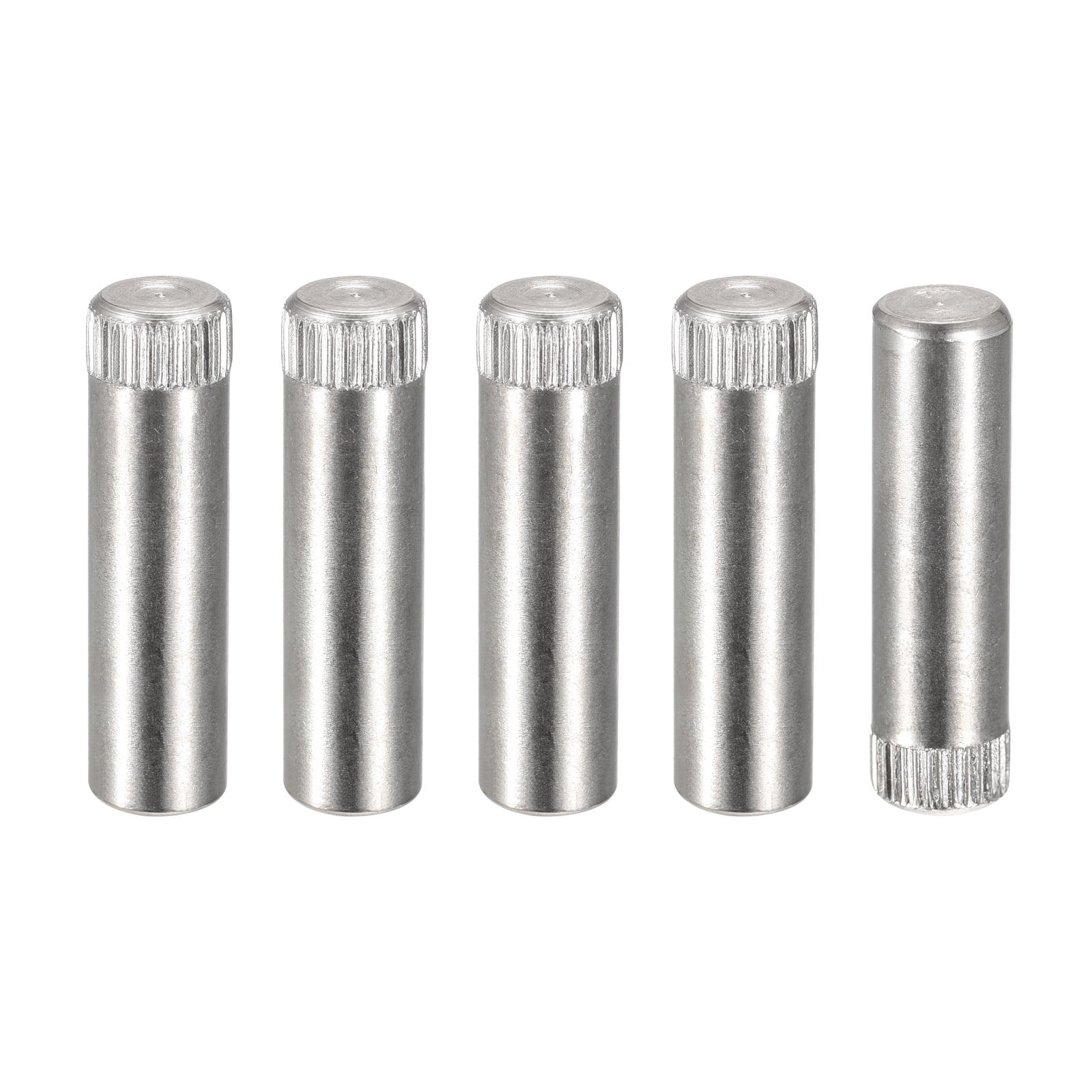 8x30mm 304 Stainless Steel Dowel Pins, 5 Pack Knurled Head Flat End ...