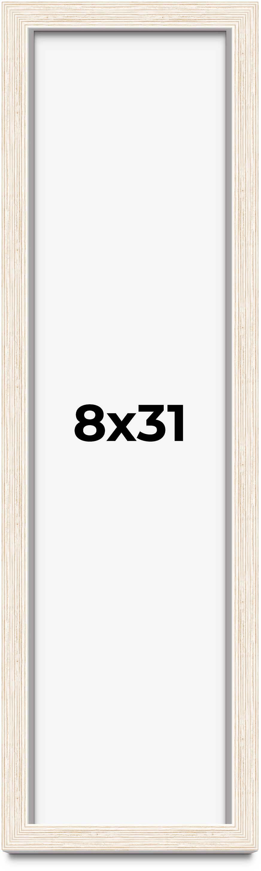 8x31 Shadow Box Frame White | 1.125 Inches Deep Real Wood Rustic ...