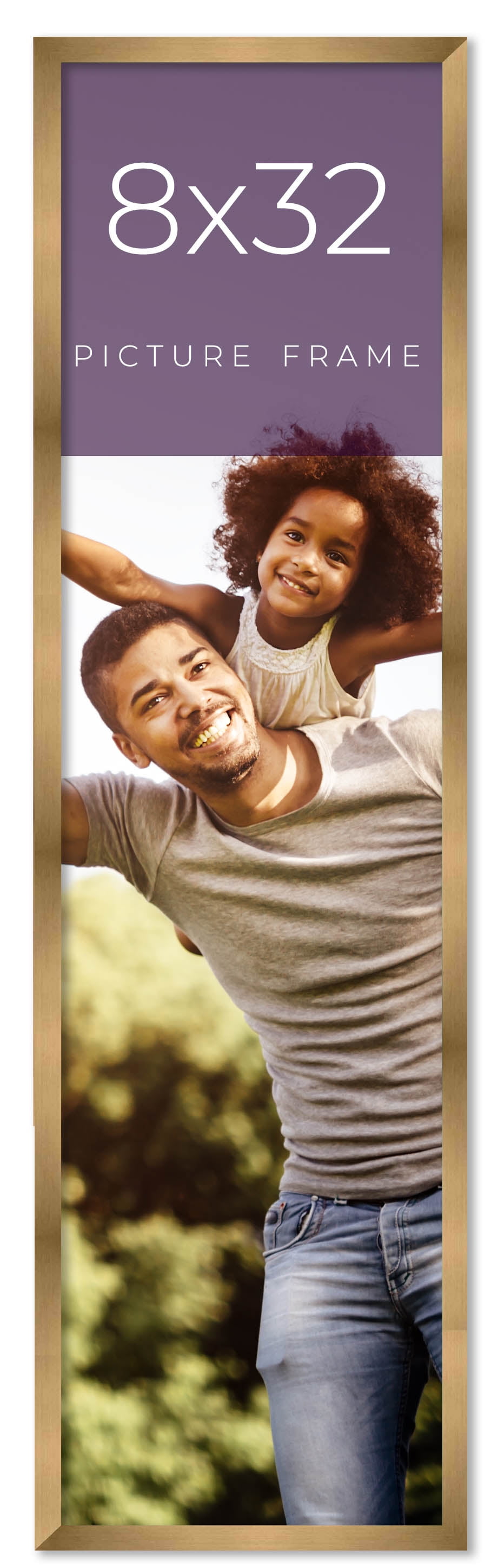 8x32 Frame Gold Bronze Solid Wood Picture Frame Width 0.75 Inches ...