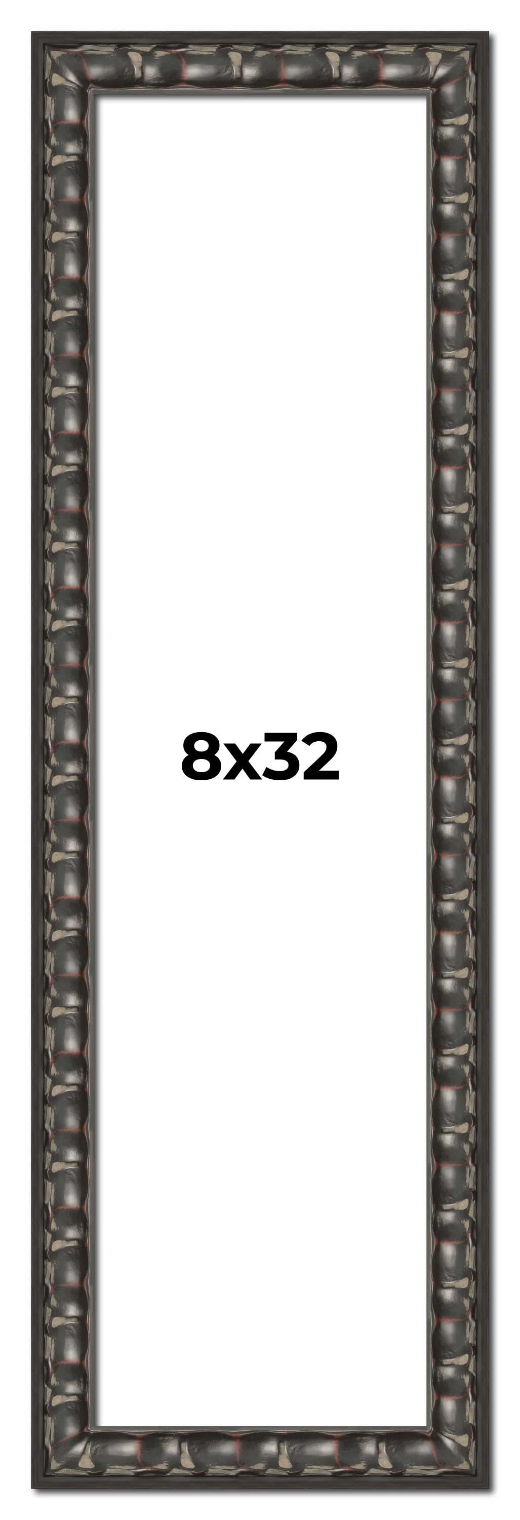 8x32 Frame Black-Brown Medieval Solid Wood Picture Frame | 1.5 Inch ...