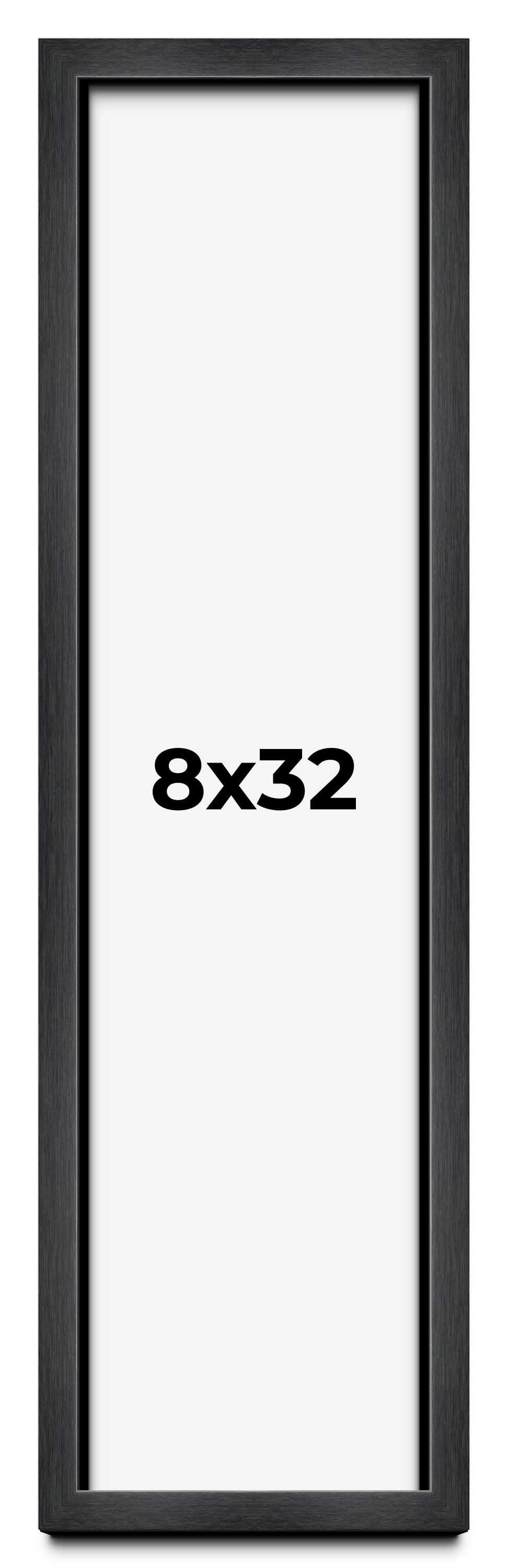 8x32 Frame Black Charcoal Grey Wood Textured Picture Frame | 0.75 Inch ...