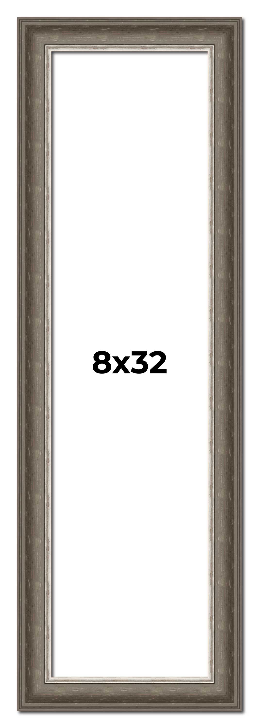 8x32 Frame Brown Solid Wood Picture Frame | 1.75 Inch Moulding Width ...