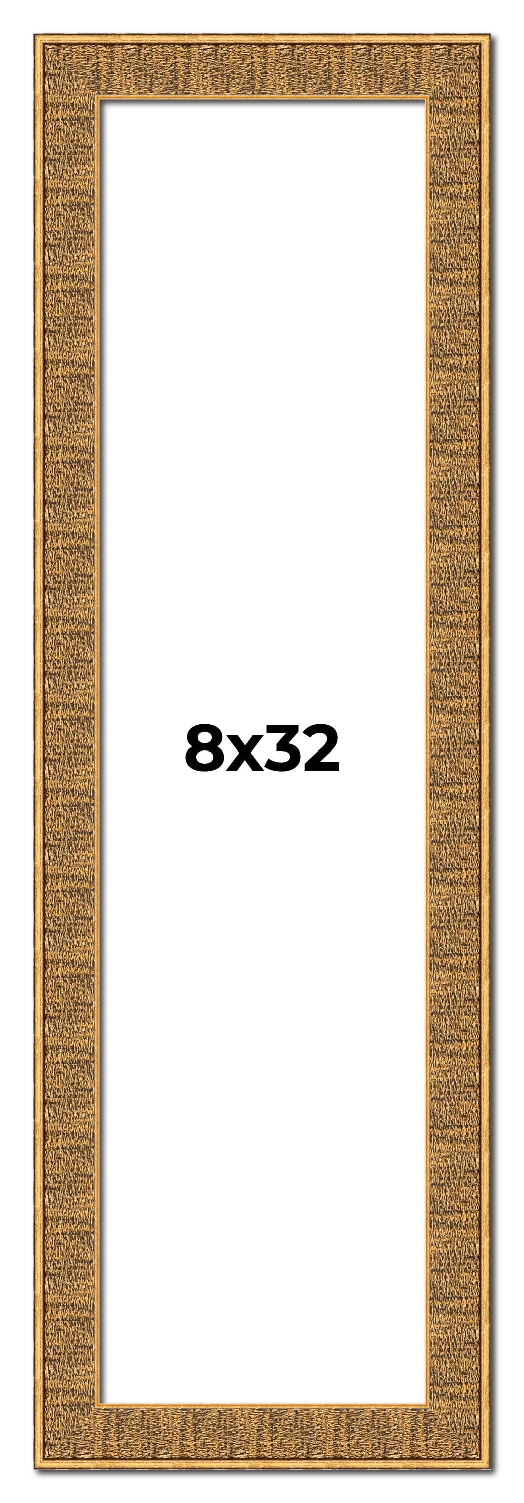 8x32 Frame Black and Gold Distressed Solid Wood Sonoma Picture Frame ...