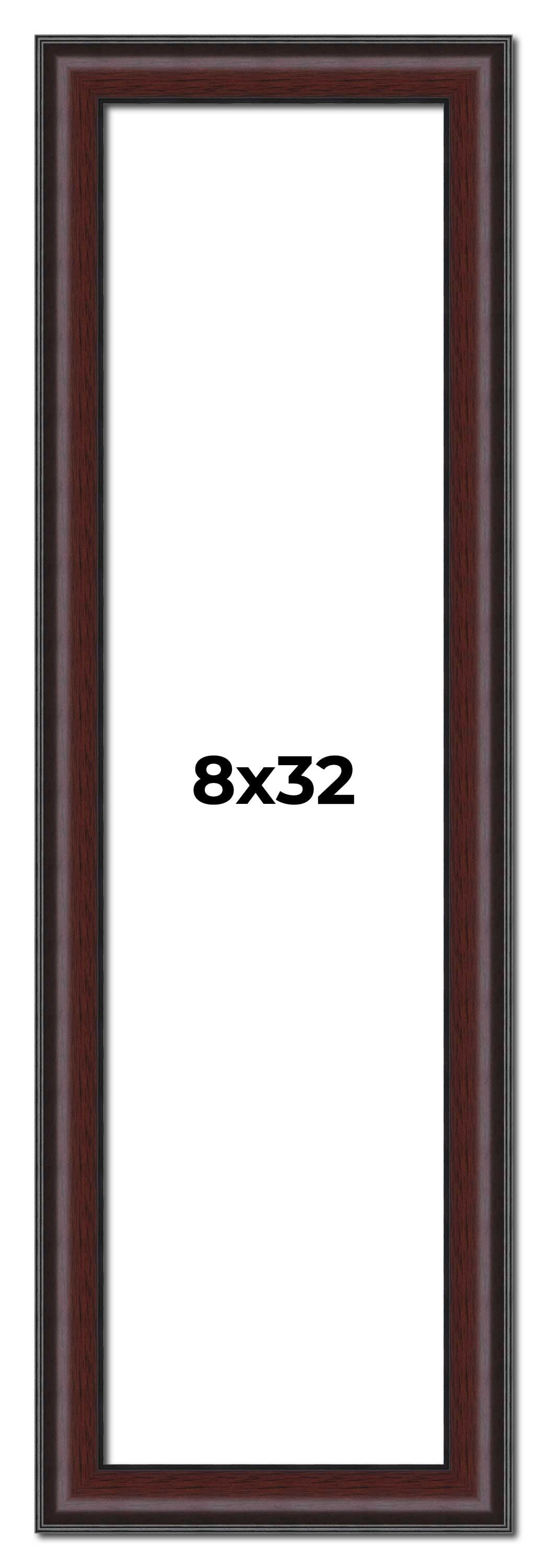 8x32 Frame Brown Round Mahogany Solid Wood Picture Frame | 1.625 Inch ...