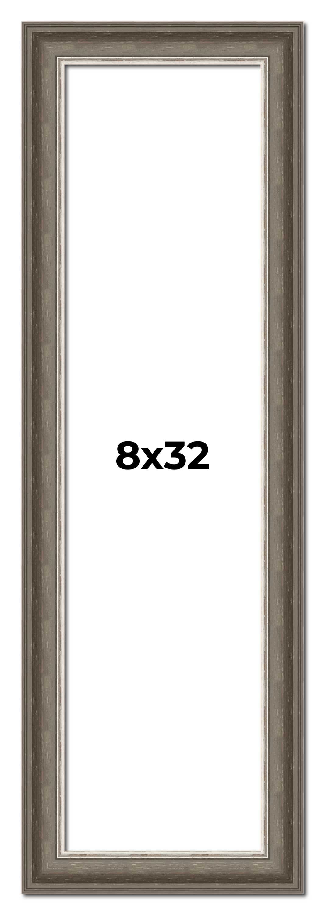 8x32 Frame Brown Solid Wood Picture Frame | 1.75 Inch Moulding Width ...