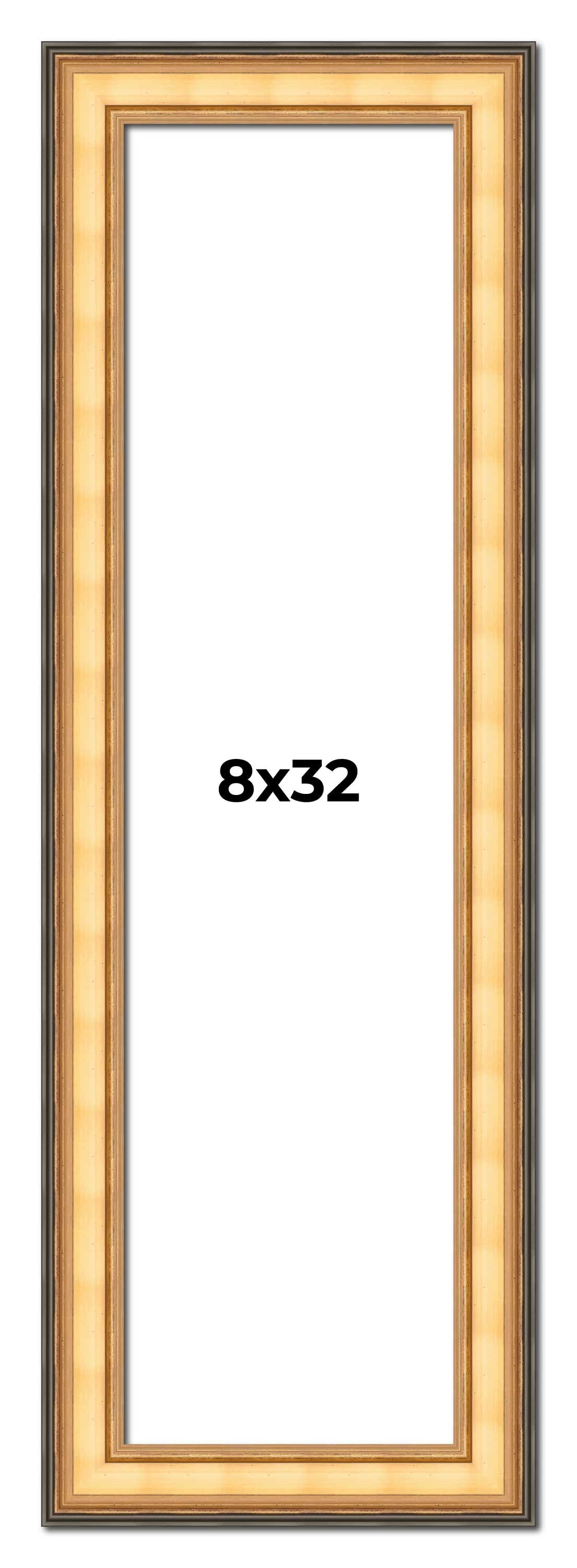 8x32 Frame Gold Plein Aire Solid Wood Picture Frame Width 2 Inches ...