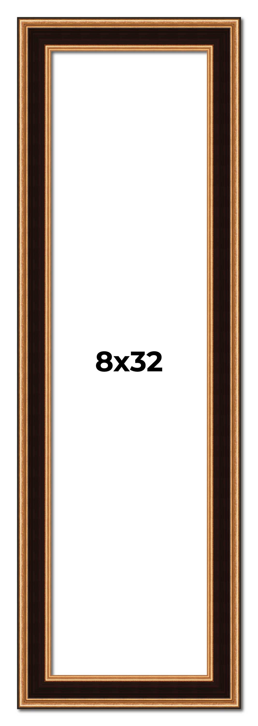 8x32 Frame Gold Brown Plein Air Vintage Solid Wood Picture Frame | 1.75 ...