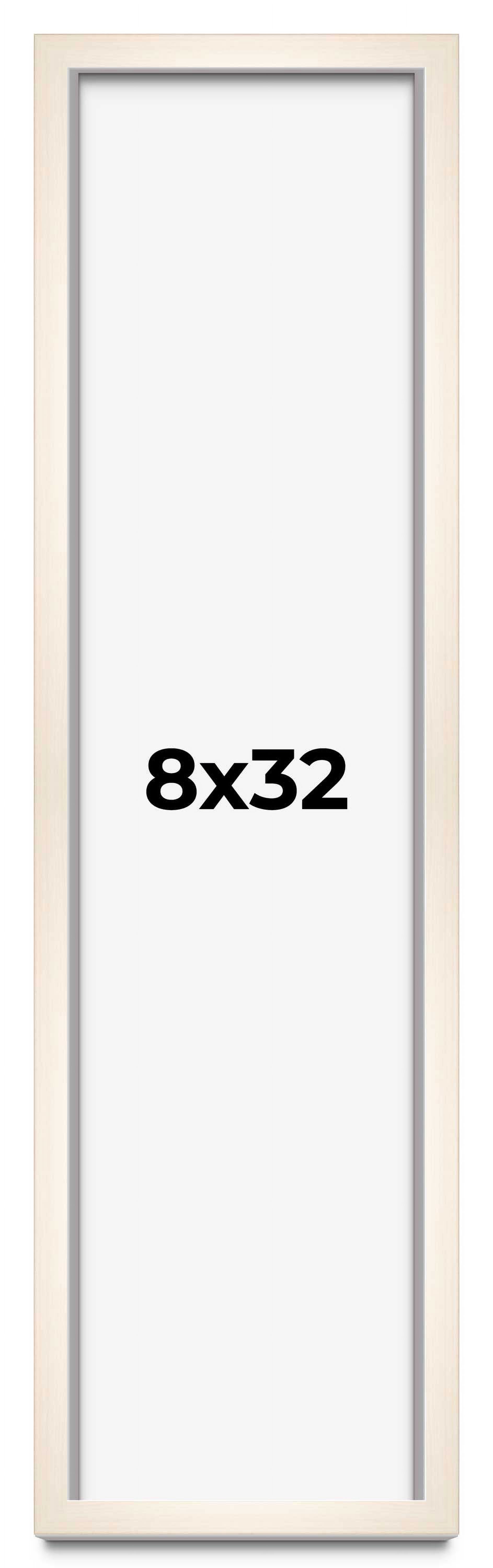 8x32 Frame White Wash Solid Wood Picture Frame | 0.75 Inch Moulding ...