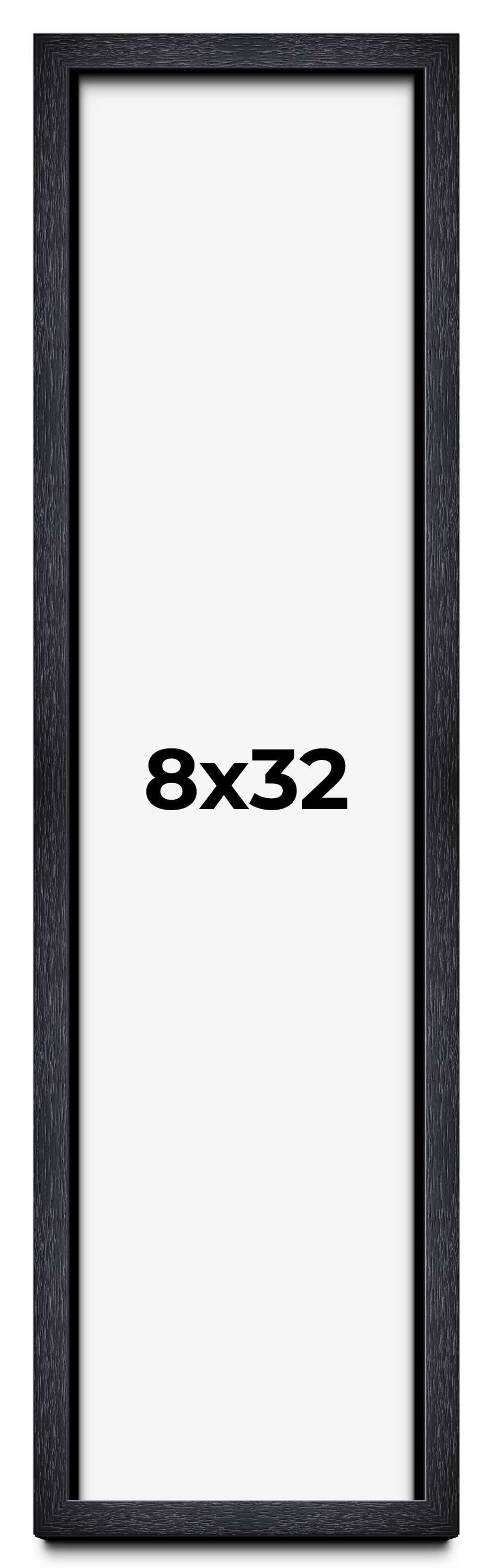 8x32 Shadow Box Frame Black | 1 Inches Deep Real Wood Farmhouse ...