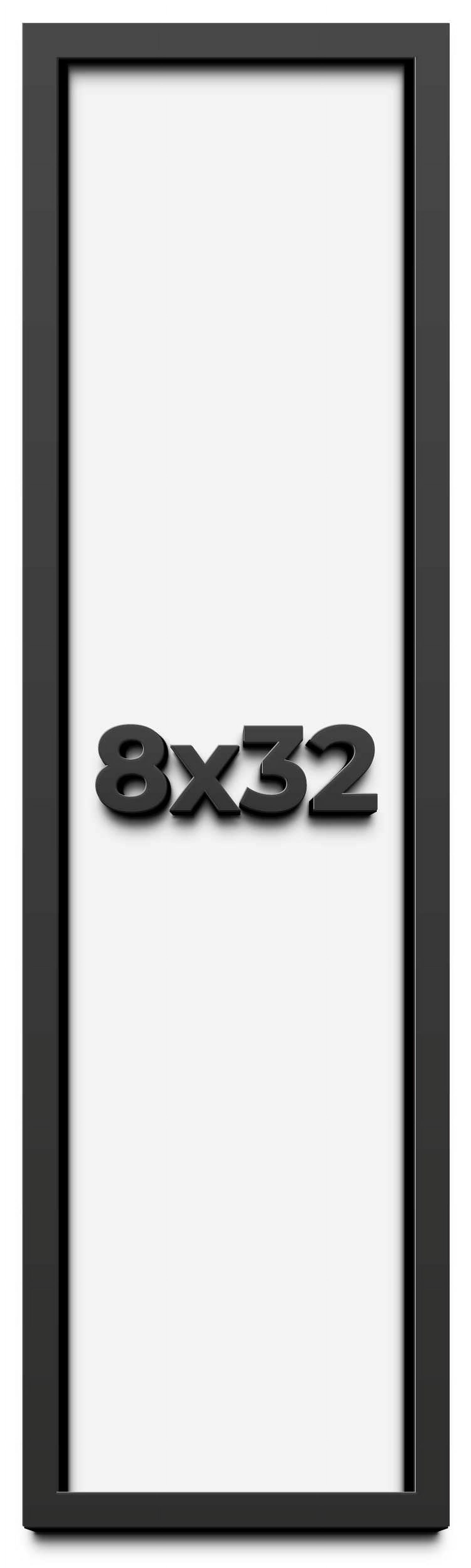 8x32 Shadow Box Frame Black | 2 Inches Deep Real Wood Contemporary ...
