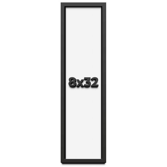 8x32 Shadow Box Frame Black | 2 Inches Deep Real Wood Contemporary ...