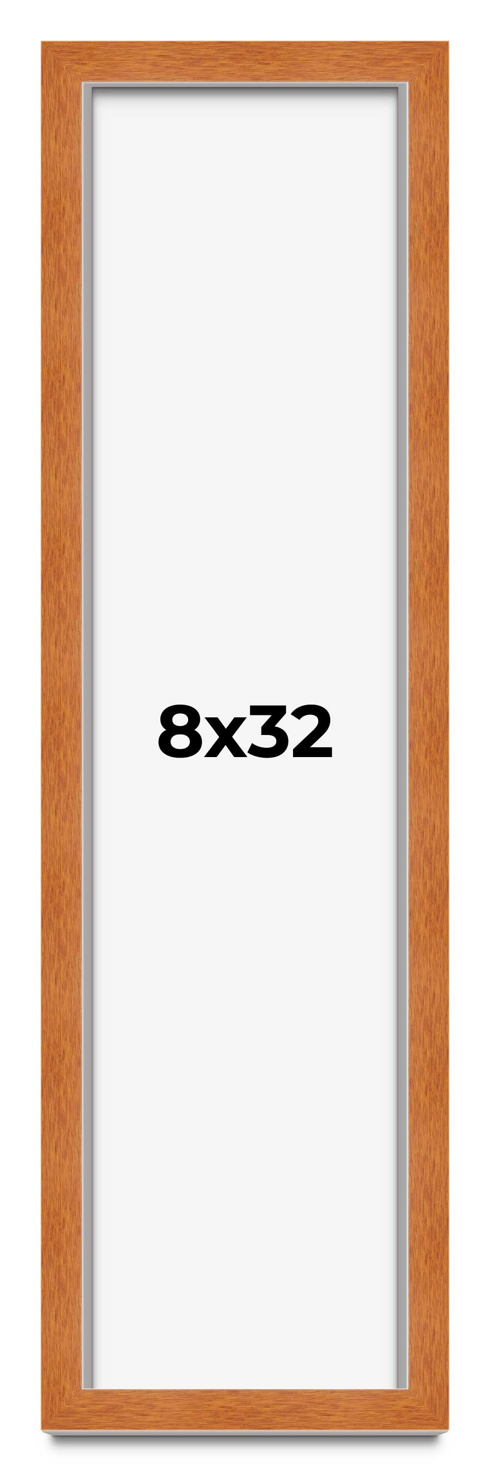 8x32 Shadow Box Frame Brown | 0.875 Inches Deep Real Wood Contemporary ...