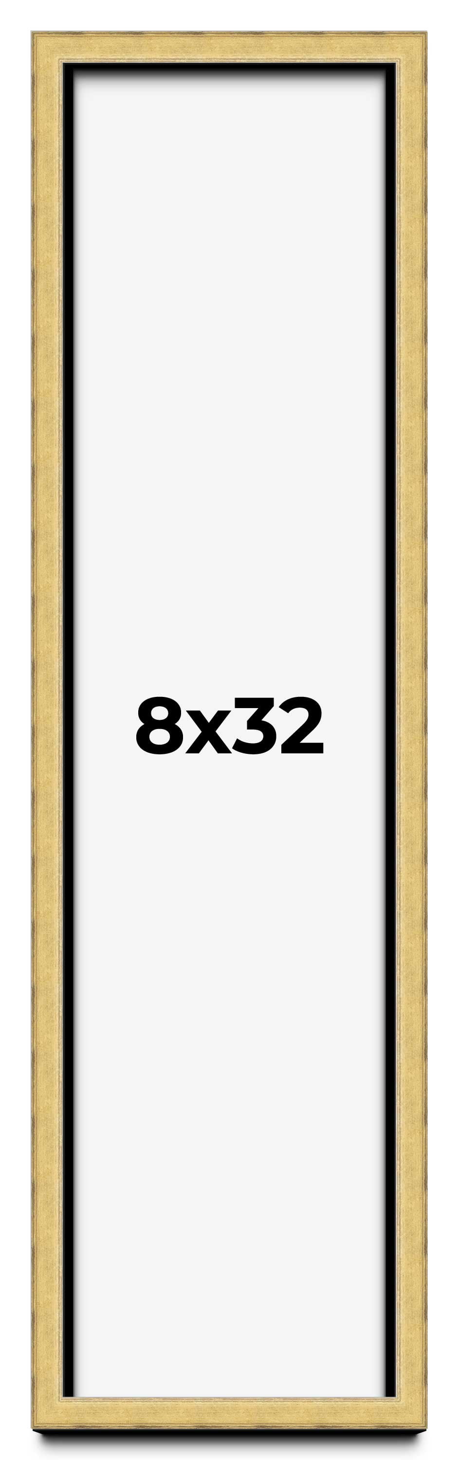8x32 Shadow Box Frame Gold | 1.375 Inches Deep Real Wood Contemporary ...
