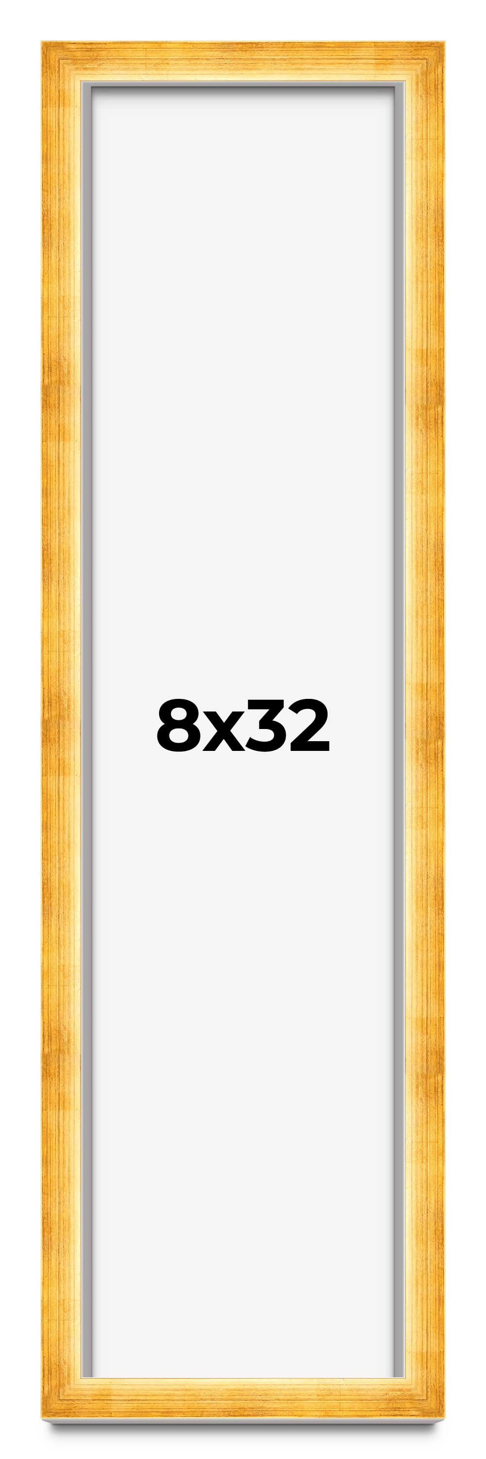 8x32 Shadow Box Frame Gold | 1.625 Inches Deep Real Wood Traditional ...