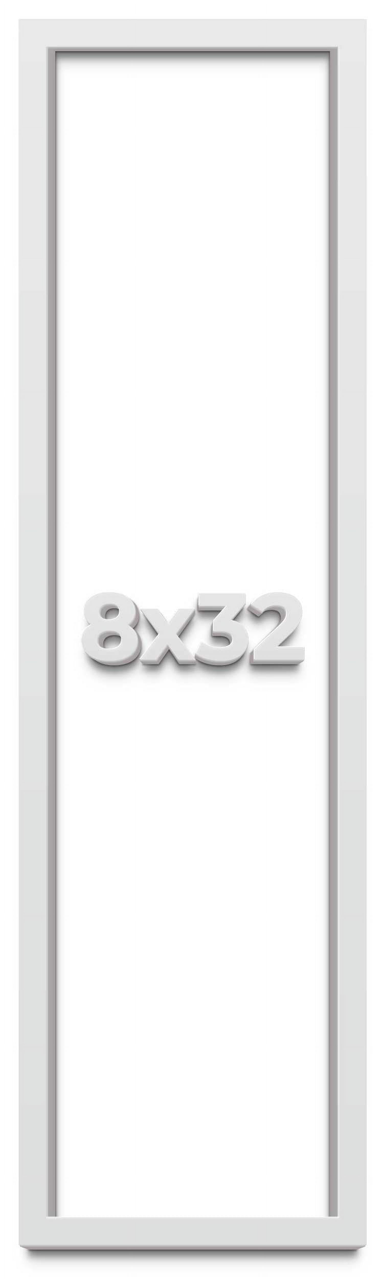 8x32 Shadow Box Frame White | 1 Inches Deep Real Wood Contemporary ...