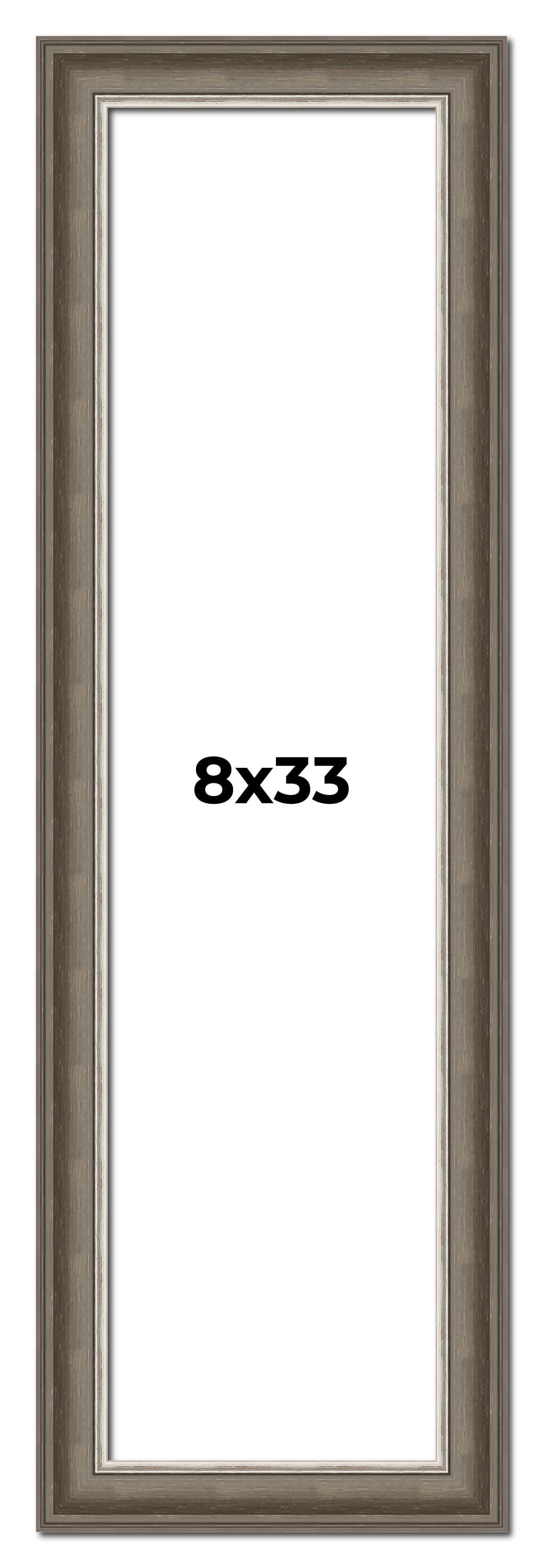 8x33 Frame Brown Solid Wood Picture Frame | 1.75 Inch Moulding Width ...