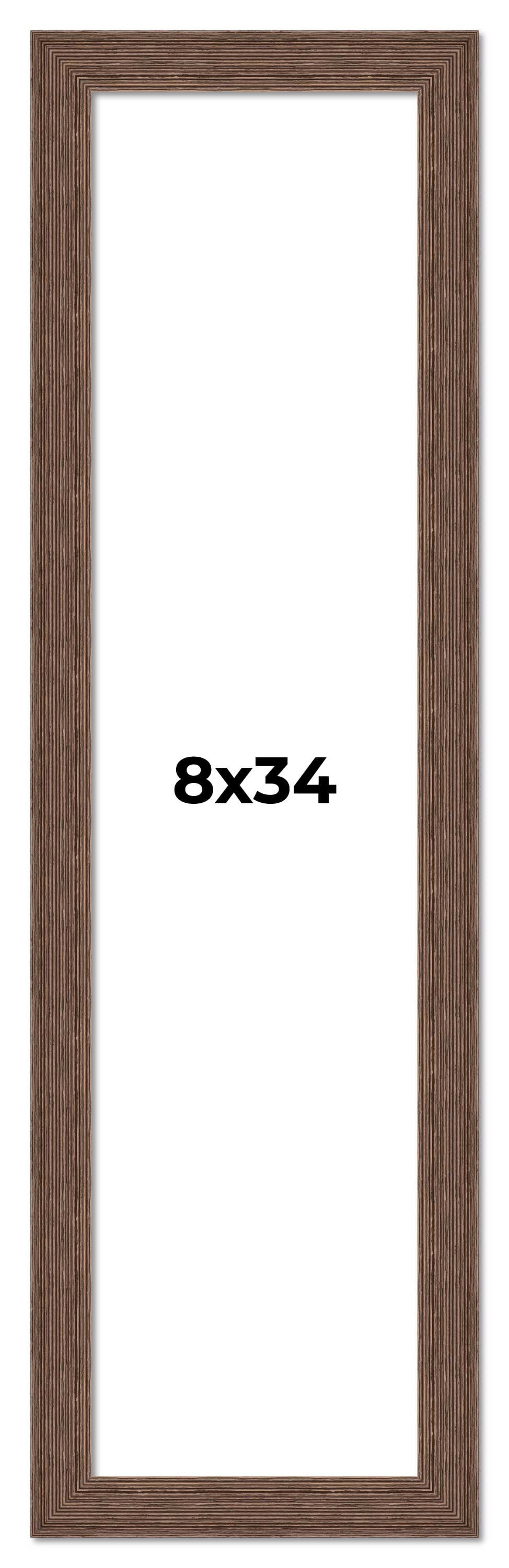 8x34 Frame Brown Distressed Barnwood Picture Frame | Rustic Farmhouse ...