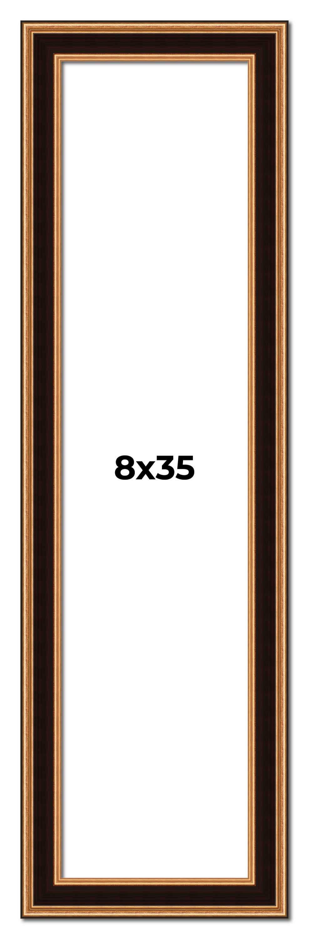 8x35 Frame Gold Brown Plein Air Vintage Solid Wood Picture Frame | 1.75 ...