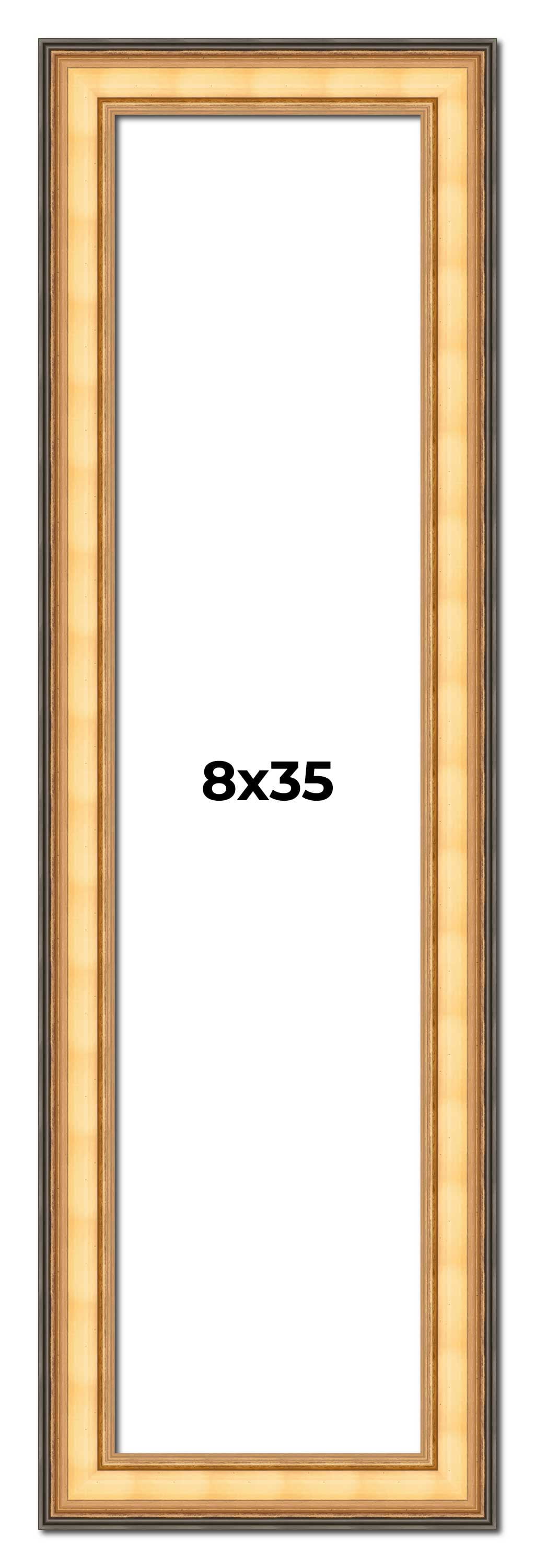 8x35 Frame Gold Plein Aire Solid Wood Picture Frame Width 2 Inches ...