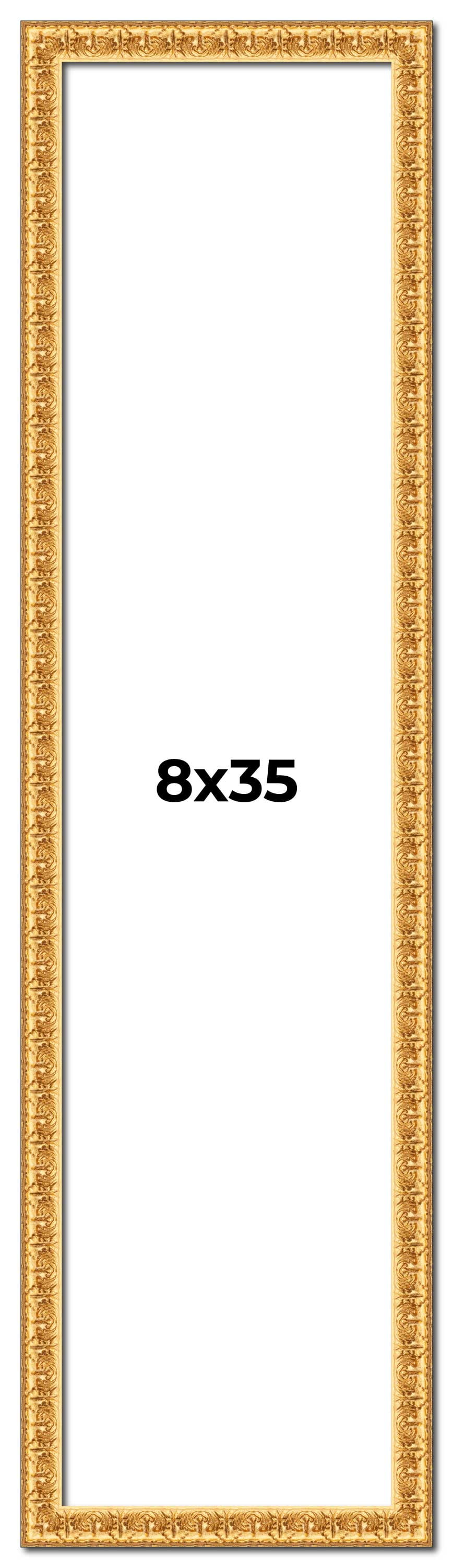 8x35 Frame Gold Real Wood Picture Frame Width 1 inches | Interior Frame ...