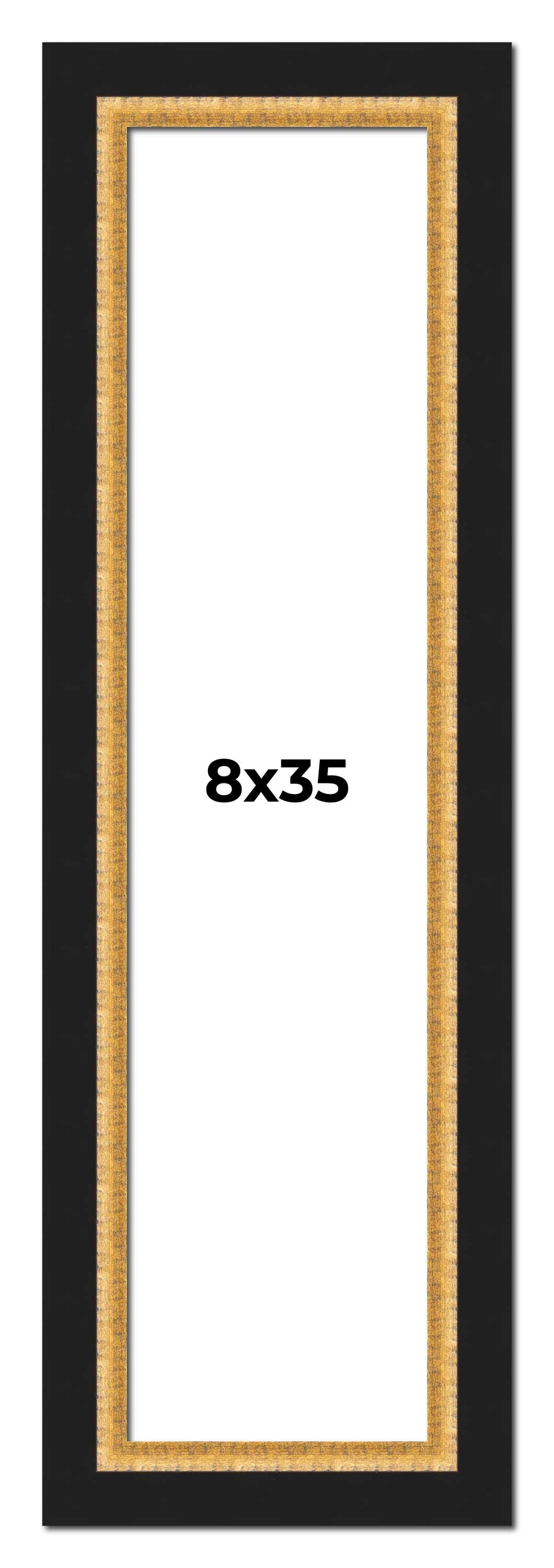 8x35 Frame Gold Real Wood Picture Frame Width 2.25 Inches | Interior ...