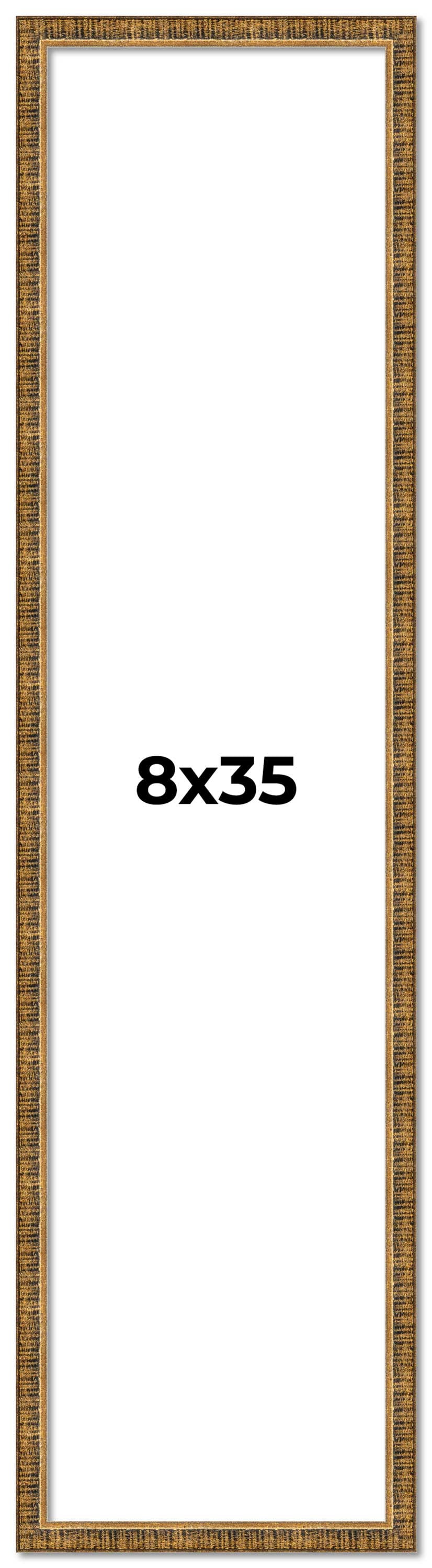 8x35 Frame Gold Solid Wood Picture Frame - Complete Modern Photo Frame ...