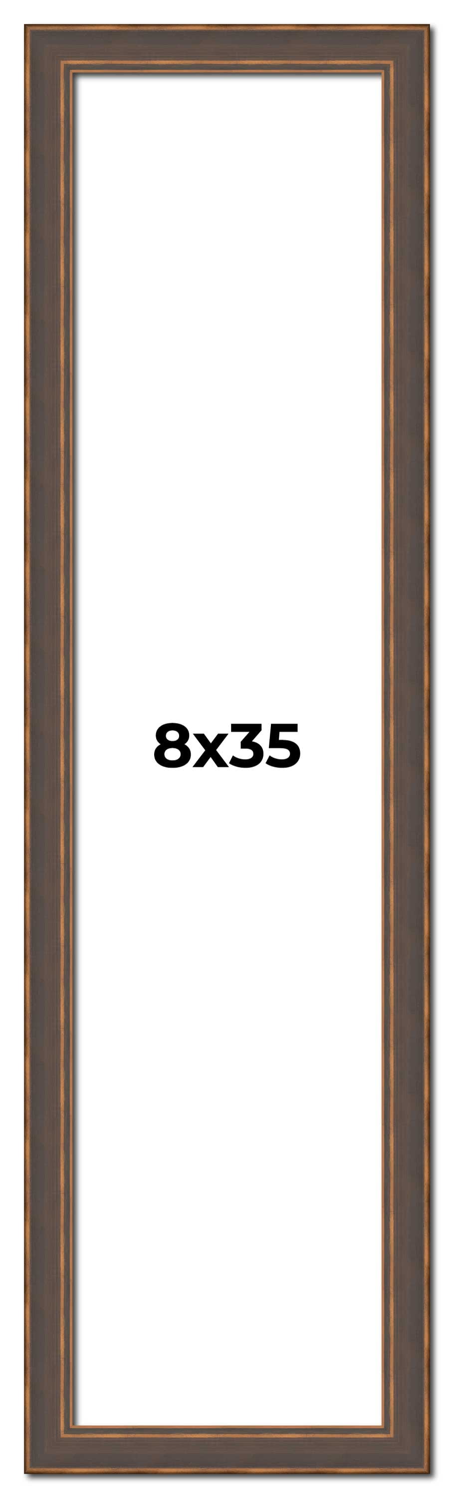 8x35 Frame Golden Caramel Solid Wood Bronze Picture Frame | 1.25 Inch ...