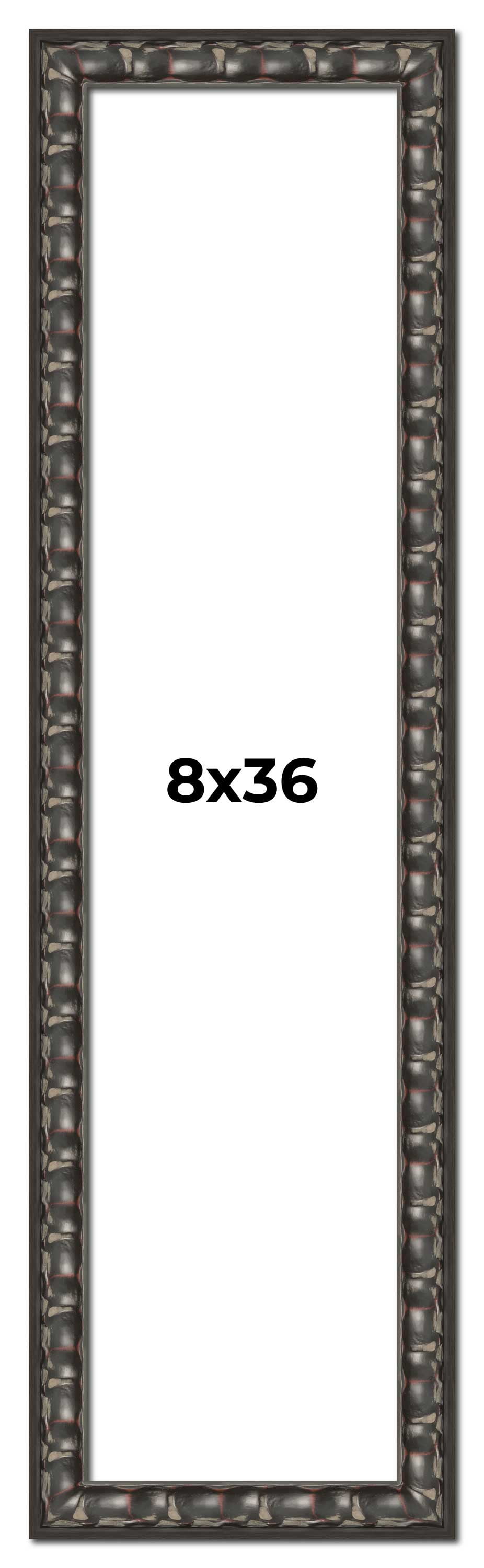 8x36 Frame Black-Brown Medieval Solid Wood Picture Frame | 1.5 Inch ...