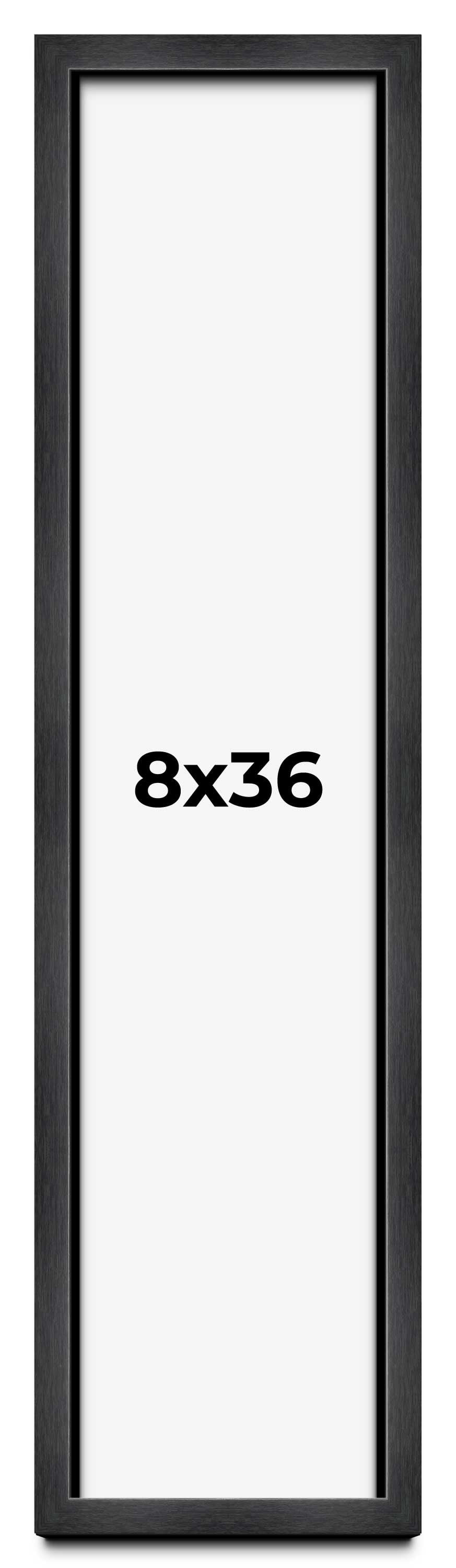 8x36 Frame Black Charcoal Grey Wood Textured Picture Frame | 0.75 Inch ...