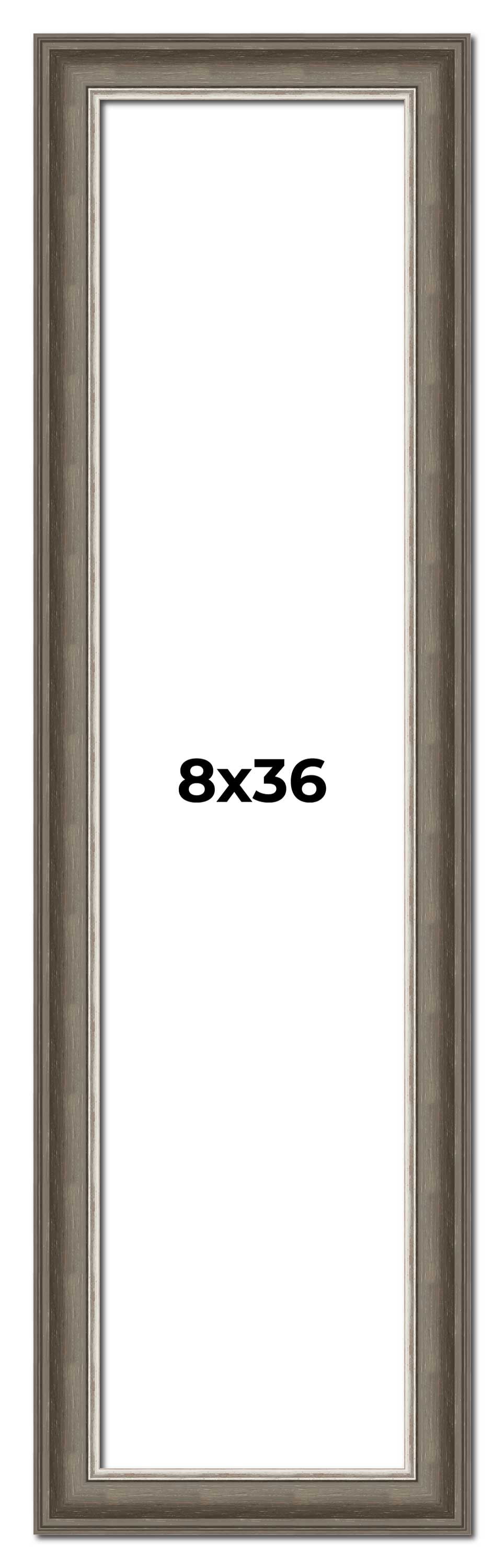 8x36 Frame Brown Solid Wood Picture Frame | 1.75 Inch Moulding Width ...