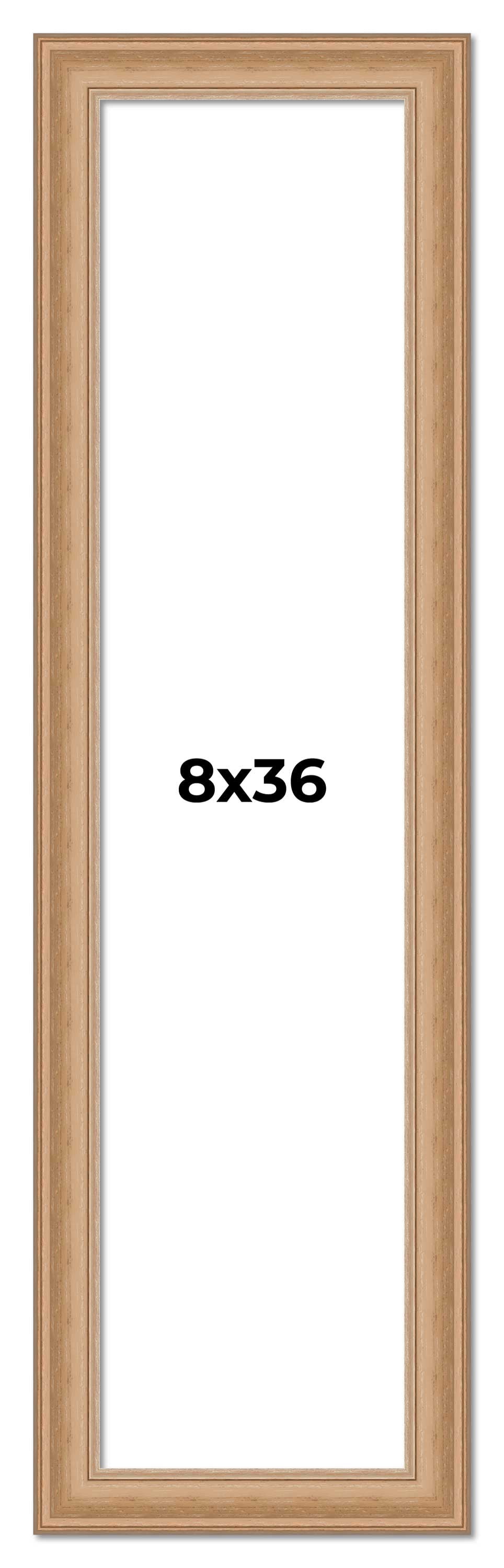8x36 Frame Charleston Honey Brown Solid Wood Picture Frame Width 1.75 ...